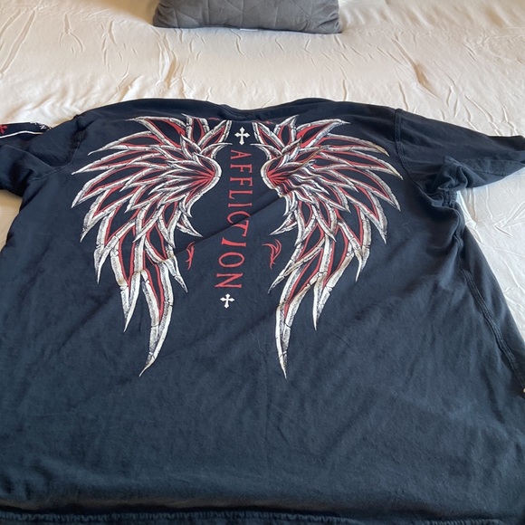 Affliction | Shirts | Rare Vintage Affliction Cross Stitching 2xl ...